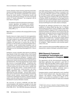 Business inteligence and analytics: From big data to big impact | PDF