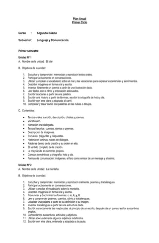 2do basico lenguaje | PDF