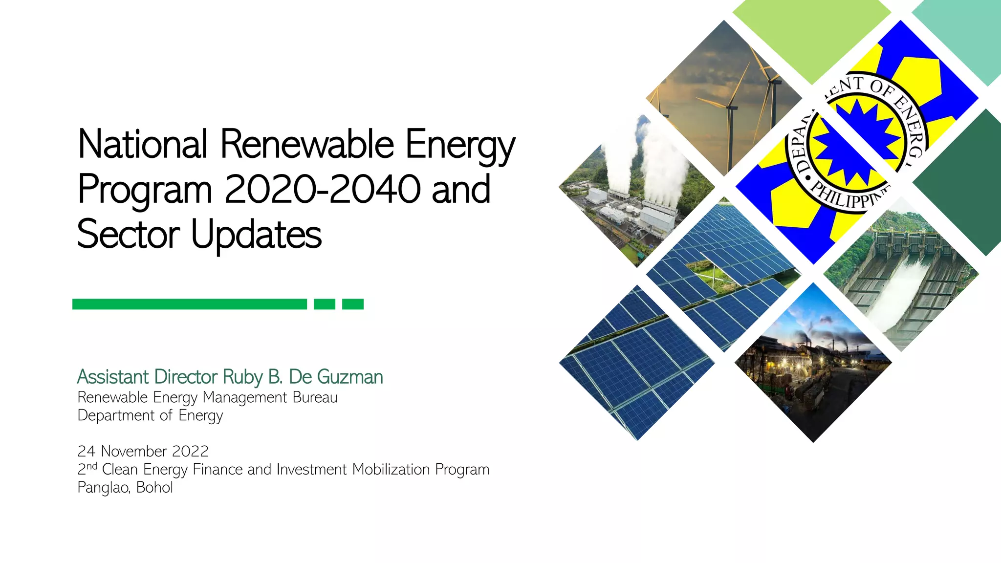 National Renewable Energy Program (NREP) 2020-2040 and sector updates ...