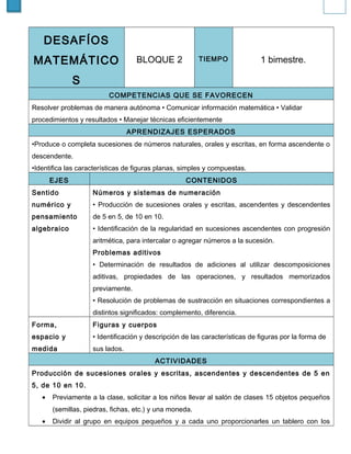 2do grado bloque 2 - desafíos matemáticos | DOC