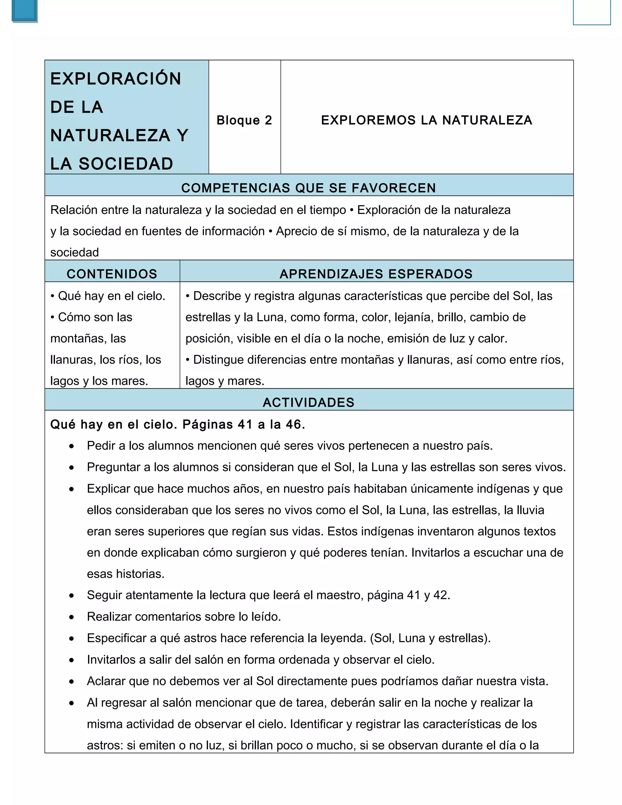 2do grado bloque 2 - exploración de la naturaleza | DOC