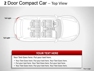 2 door gray compact car top view powerpoint presentation templates | PPTX