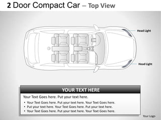 2 door gray compact car top view powerpoint presentation templates | PPTX