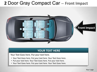2 door gray compact car top view powerpoint presentation templates | PPTX