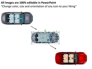 2 door gray compact car top view powerpoint presentation templates | PPTX