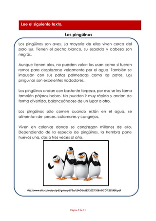 2do Primaria Evaluación de Comunicación Lectura | PDF
