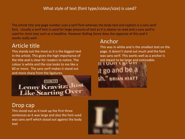 Double Page Spread Analysis Rollingstone | PPT