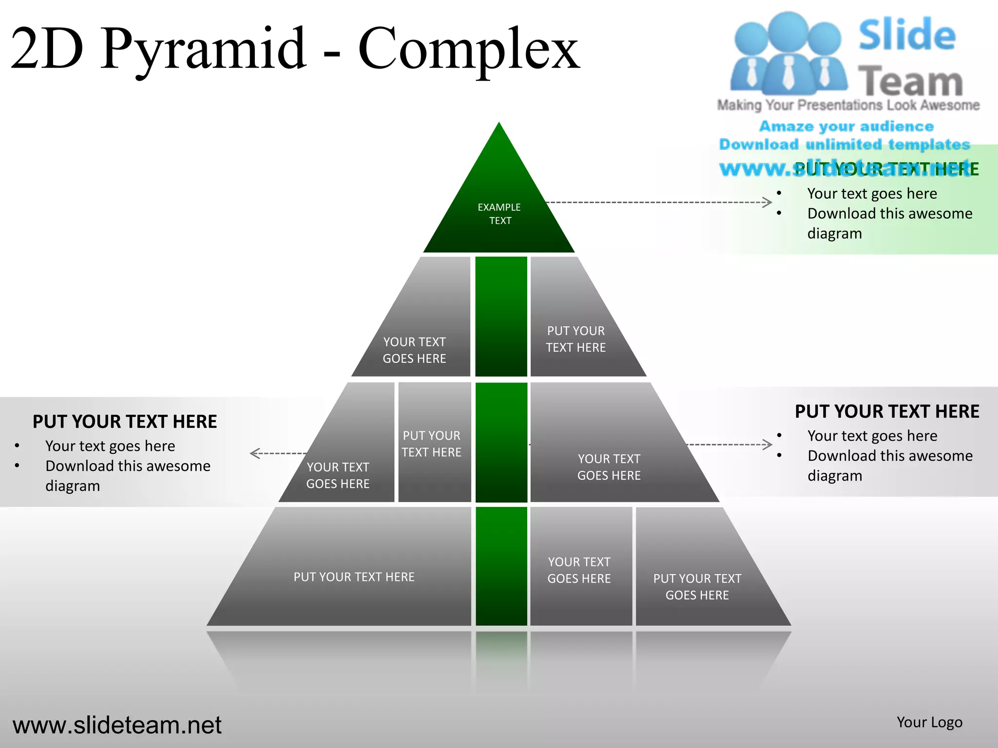 2d pyramid stacked shapes chart complex powerpoint presentation slides ...
