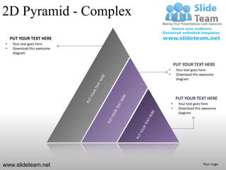 2d pyramid stacked shapes chart complex powerpoint presentation slides ...