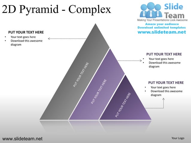 2d pyramid stacked shapes chart complex powerpoint presentation slides ...
