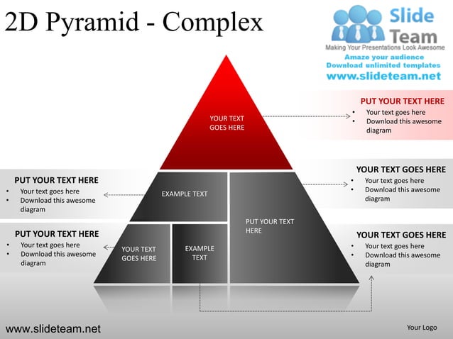 2d pyramid stacked shapes chart complex powerpoint presentation slides ...