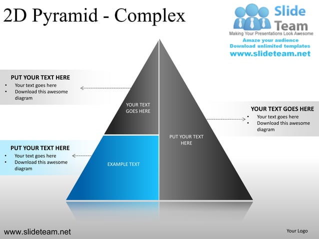2d pyramid stacked shapes chart complex powerpoint presentation slides ...