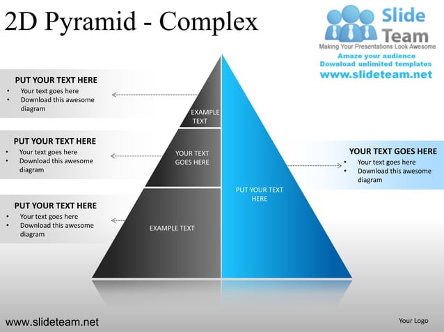 2d pyramid stacked shapes chart complex powerpoint presentation slides ...