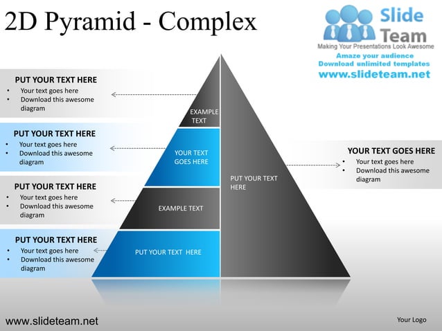 2d pyramid stacked shapes chart complex powerpoint presentation slides ...