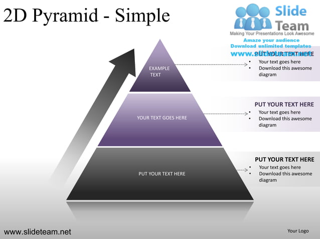 2d pyramid stacked shapes chart simple powerpoint ppt slides. | PDF ...