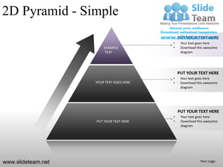 2d pyramid stacked shapes chart simple powerpoint ppt slides. | PDF ...
