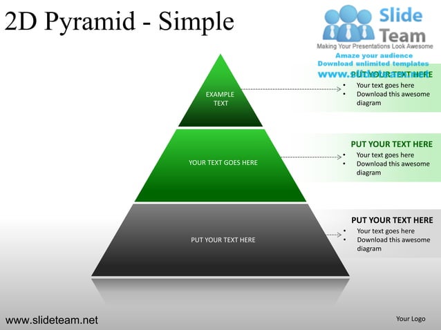 2d pyramid stacked shapes chart simple powerpoint ppt slides. | PDF ...