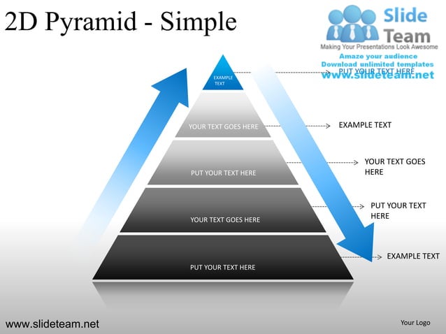 2d pyramid stacked shapes chart simple powerpoint ppt templates. | PPT