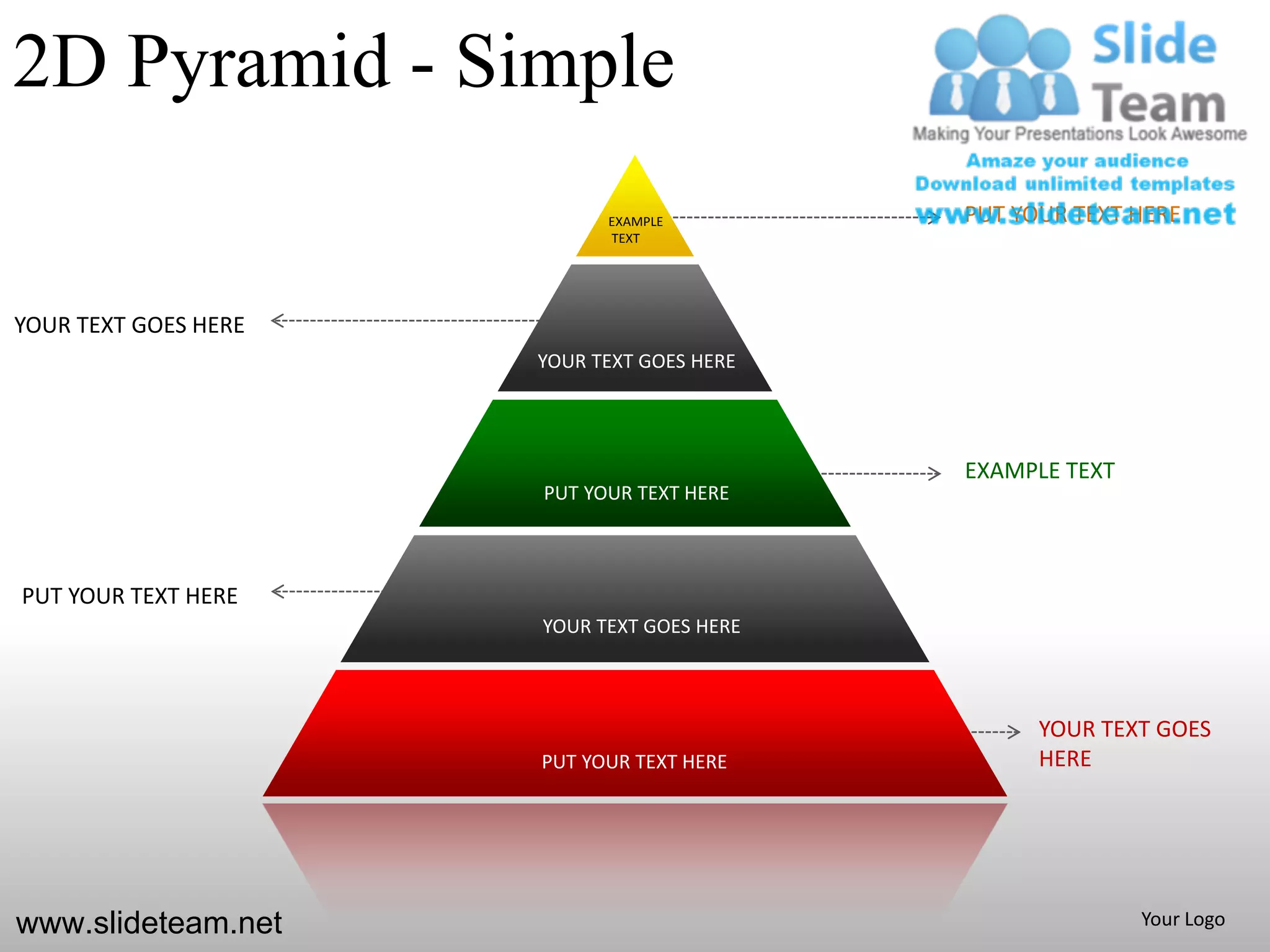 2d pyramid stacked shapes chart simple powerpoint presentation slides ...