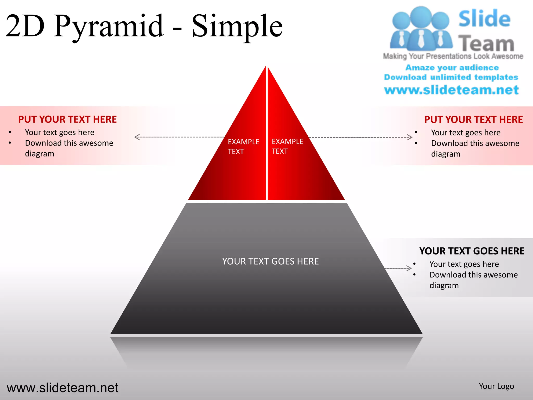 2d pyramid stacked shapes chart simple powerpoint presentation slides ...