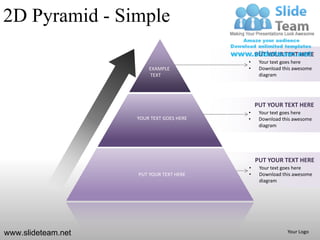 2d pyramid stacked shapes chart simple powerpoint presentation slides. | PDF