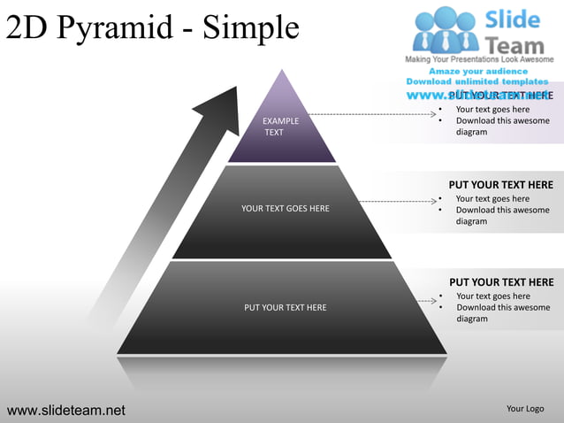 2d pyramid stacked shapes chart simple powerpoint presentation slides ...