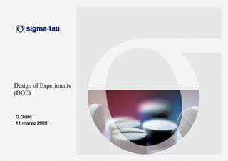 Design of Experiments (DOE) Principles for Pharmaceutical Development | PPT