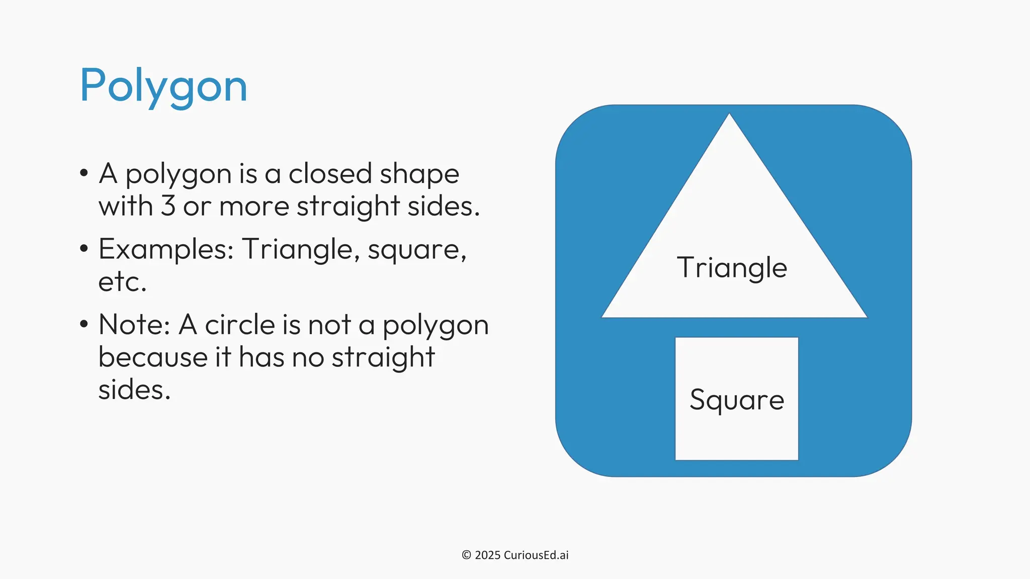2D Shapes for Grade 2 – Understanding Polygons | CuriousEd.ai