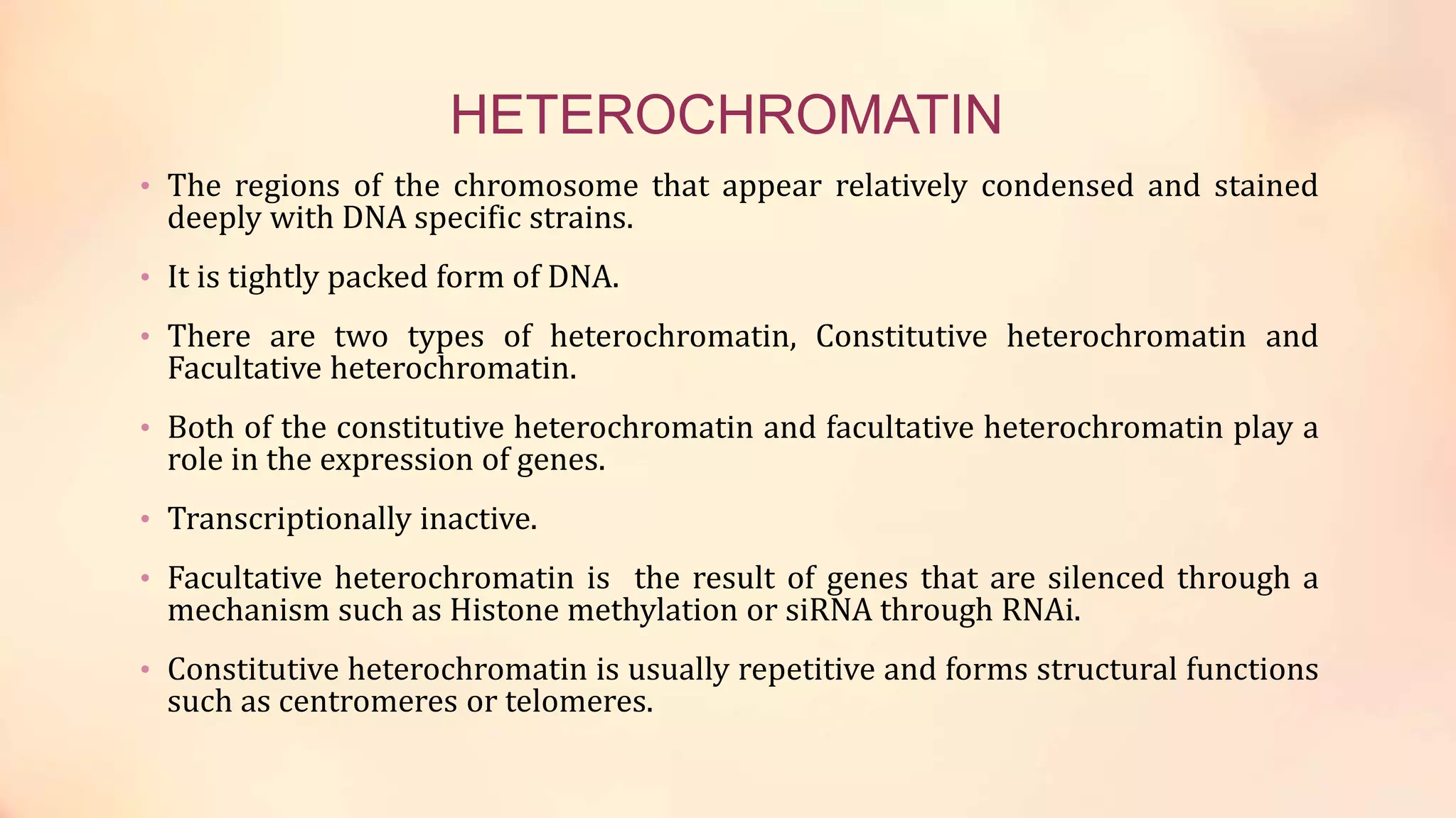 Heterochromatin and euchromatin mains | PPTX