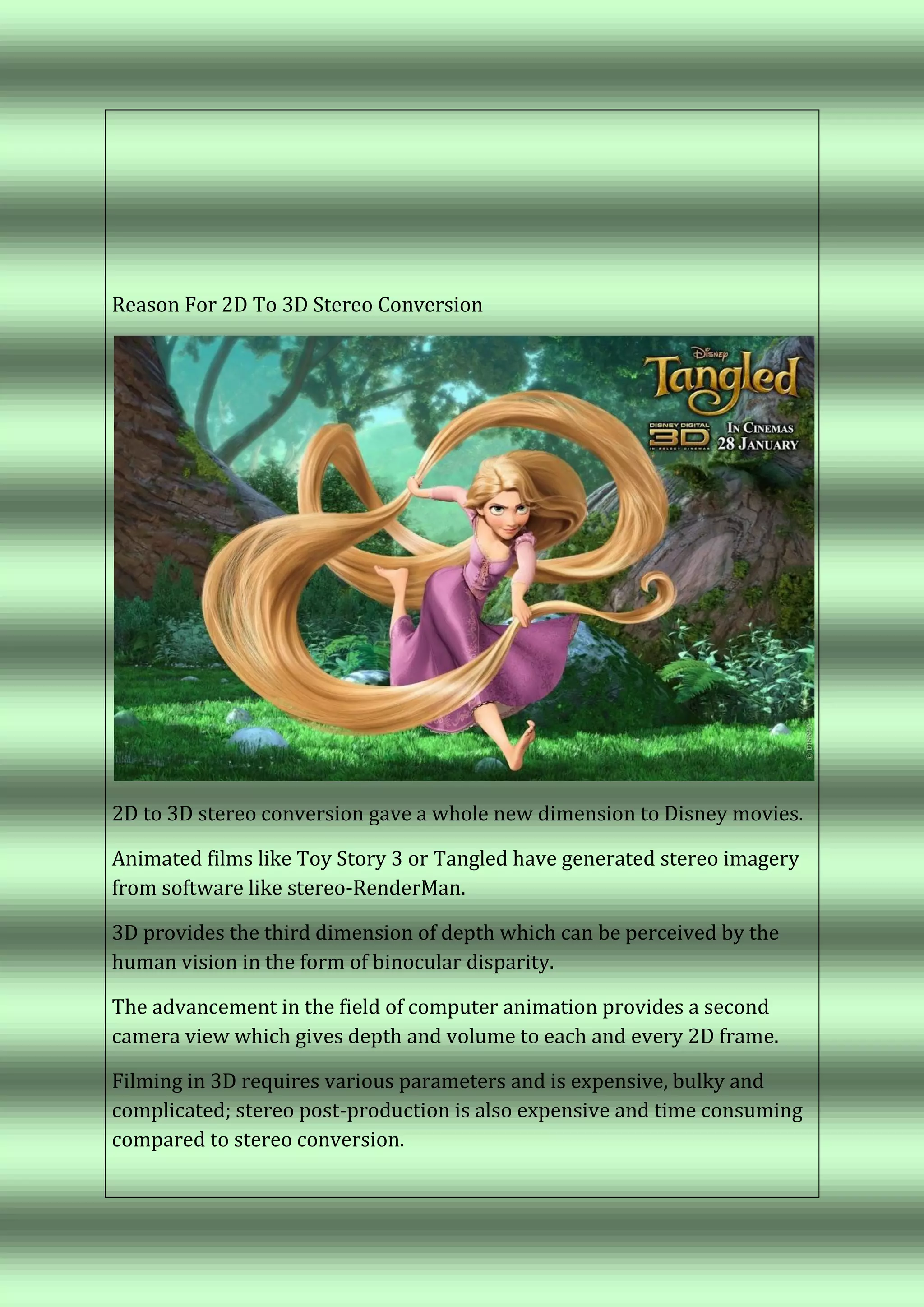 2D to 3D Conversion With Stereoscopic 3D | PDF | 3-D Graphics ...