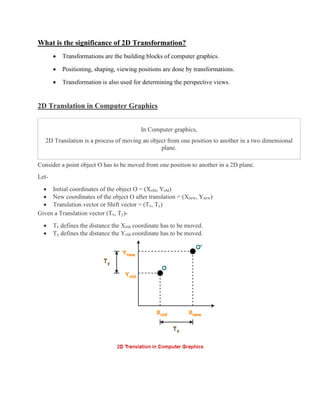 2D Transformation in Computer Graphics | PDF