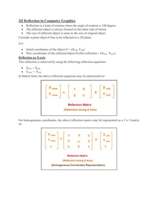 2D Transformation in Computer Graphics | PDF