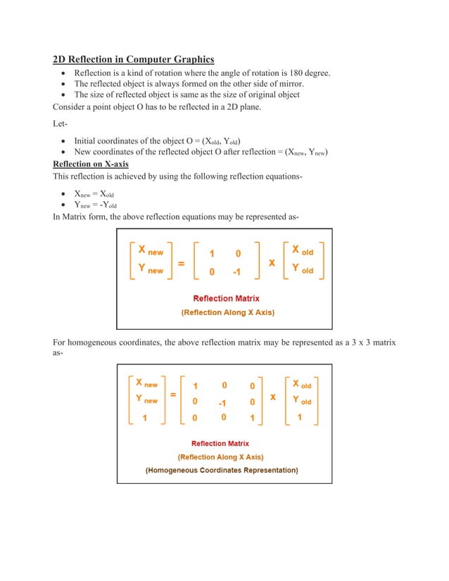 2D Transformation in Computer Graphics | PDF