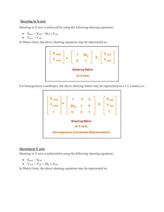 2D Transformation in Computer Graphics | PDF