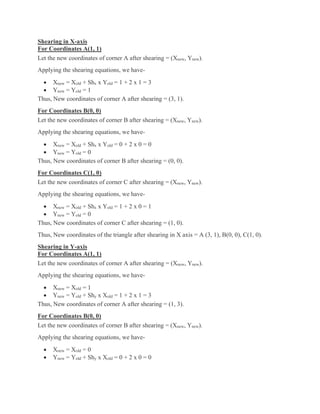 2D Transformation in Computer Graphics | PDF