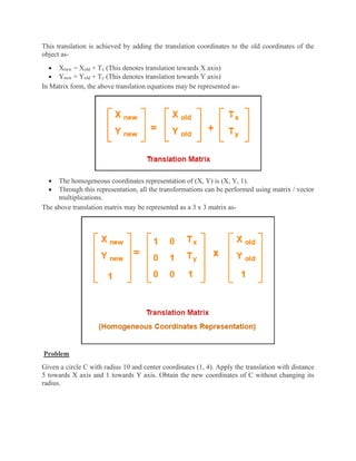 2D Transformation in Computer Graphics | PDF