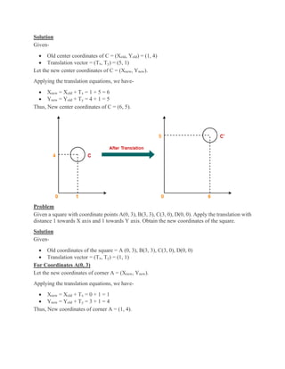 2D Transformation in Computer Graphics | PDF