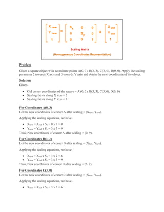2D Transformation in Computer Graphics | PDF