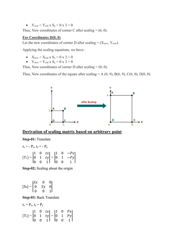 2D Transformation in Computer Graphics | PDF