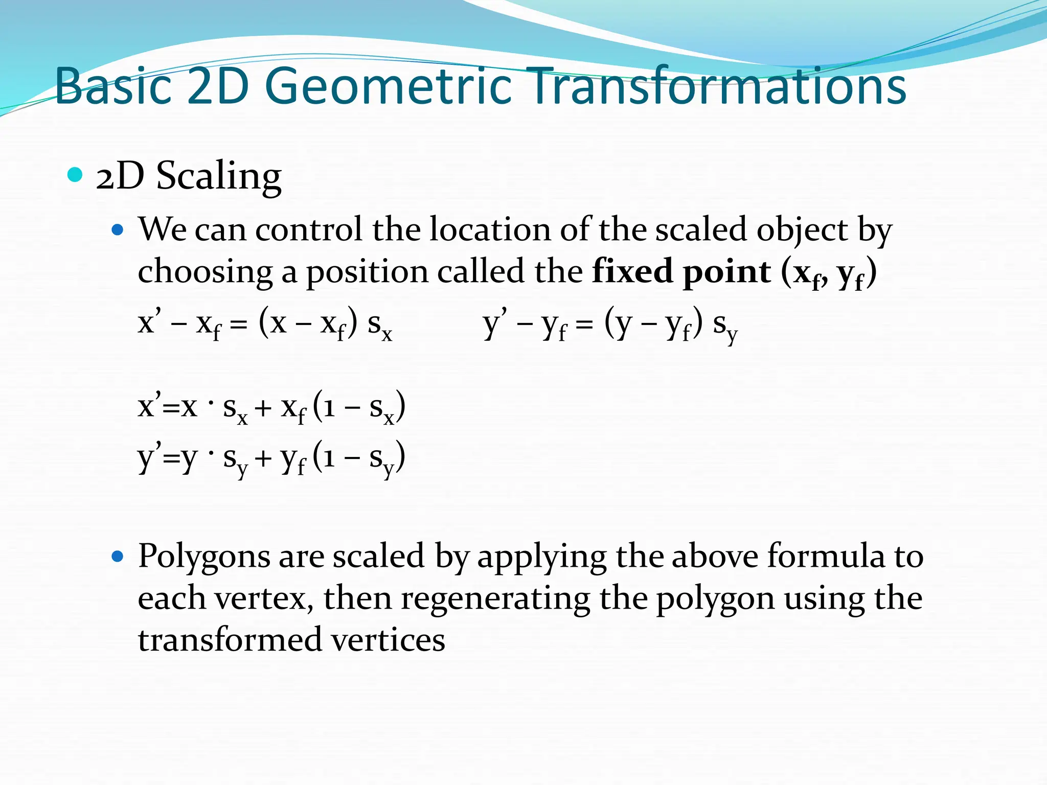 2dtransformatiomcomputer Graphics 2d Translation Rotation And Scaling