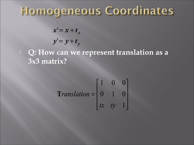 2 d transformation | PPT
