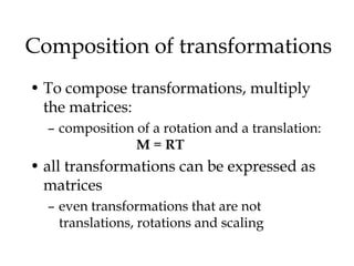2 d transformations and homogeneous coordinates | PPTX
