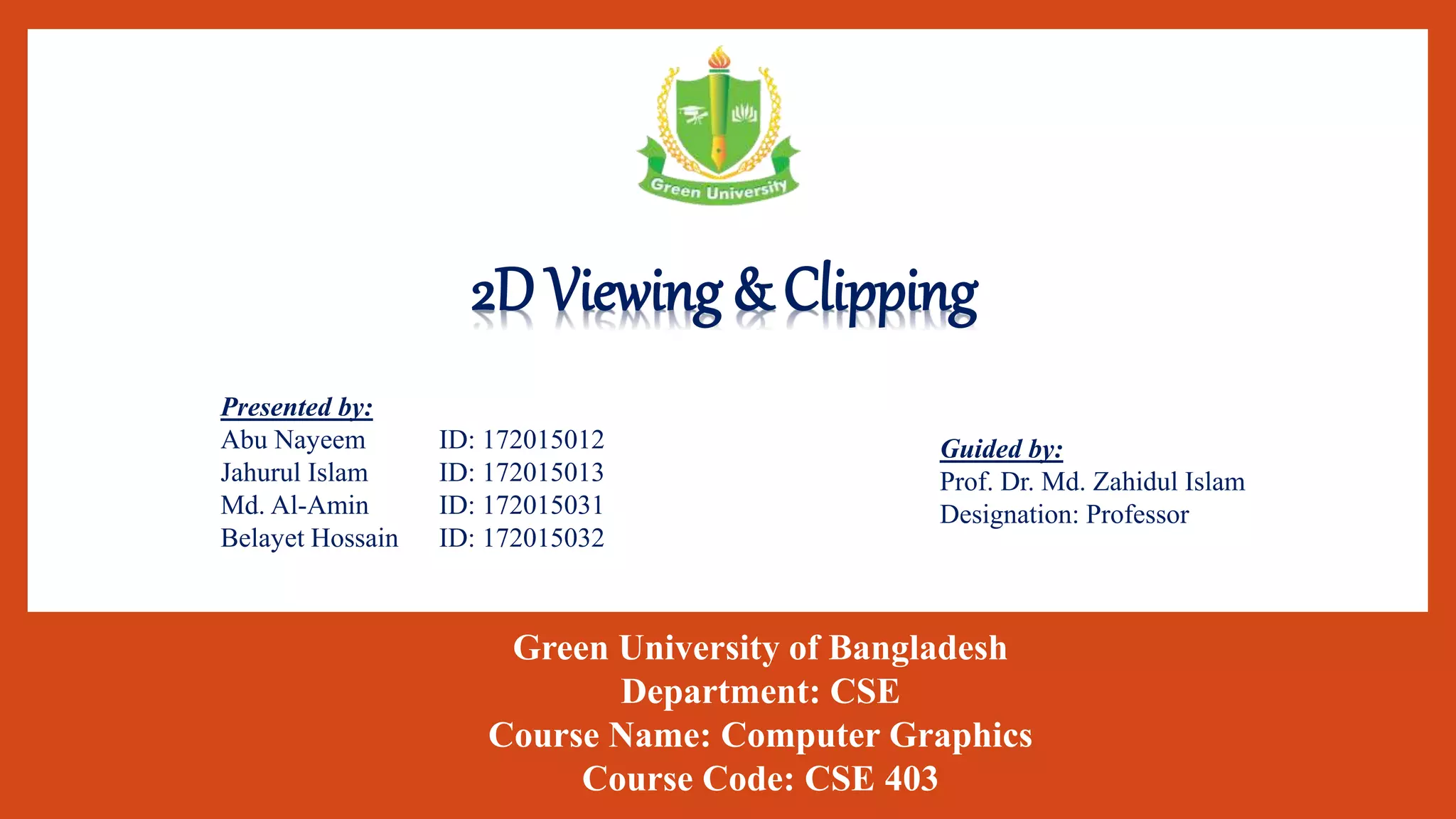 2D viewing & clipping | PPTX