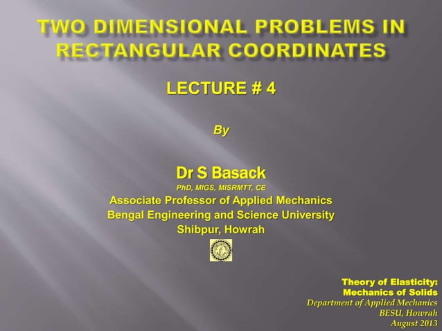 2D Problem in rectangular coordinate.pptx | Physics | Science