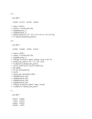 Dynamic systems project (1) | PDF