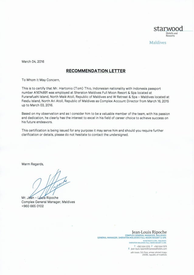 Complex General Manager Recommendation Letter complex-general-manager-recommendation-letter