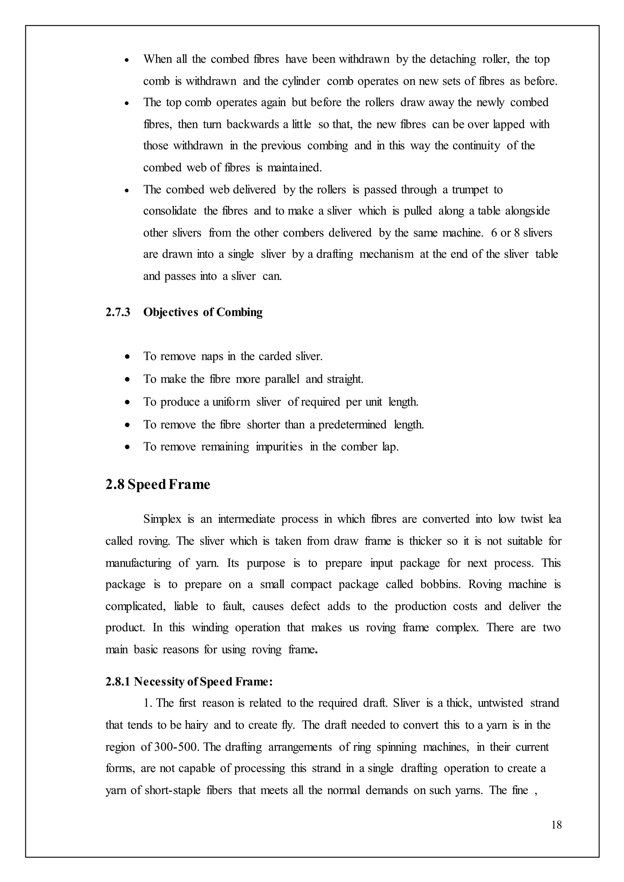 Cotton Yarn Manufacturing Process (1) | DOCX