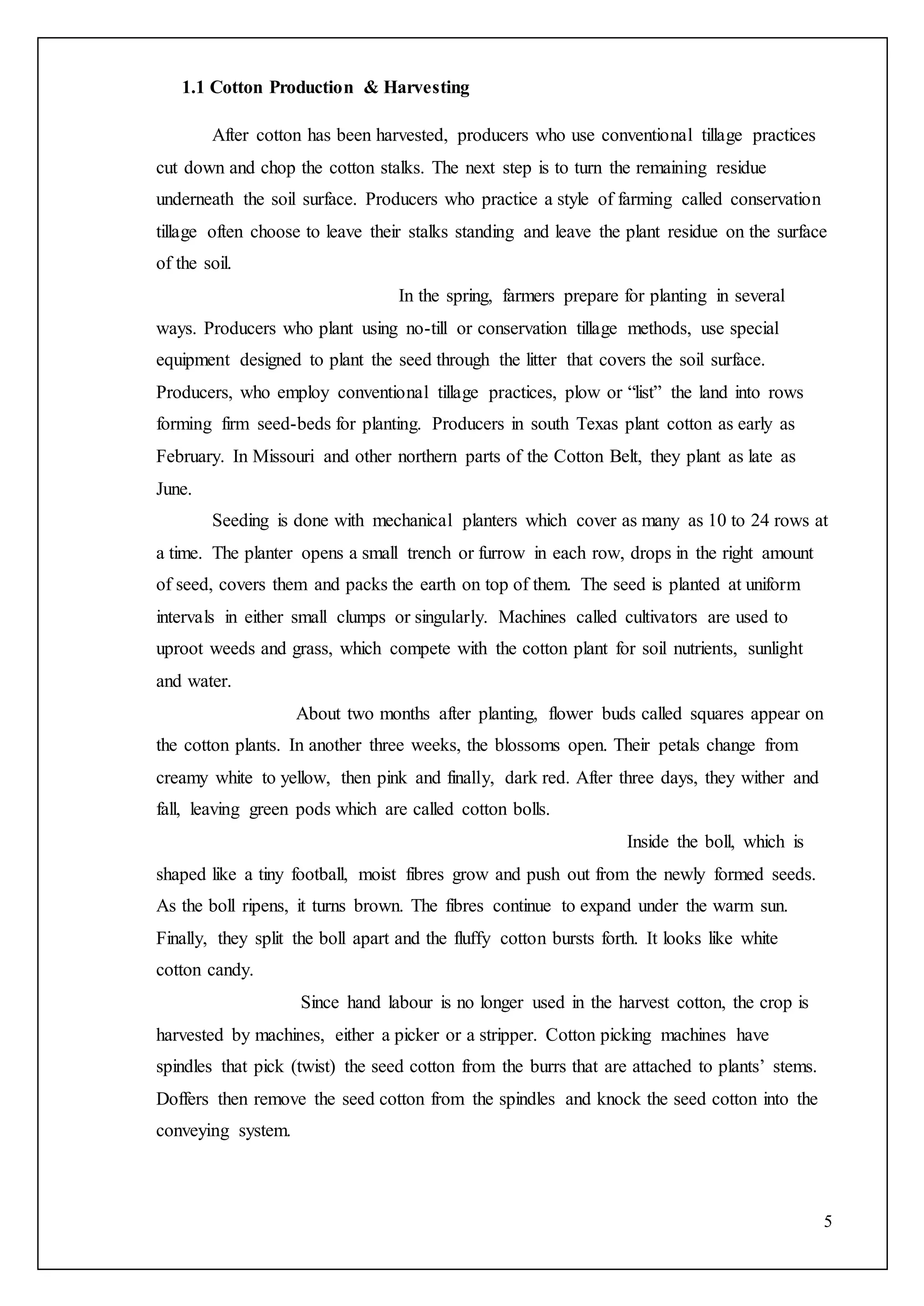 Cotton Yarn Manufacturing Process (1) | DOCX
