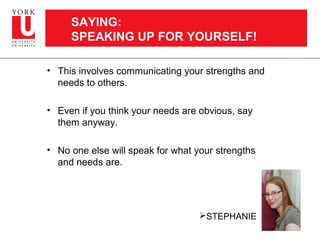 Self-advocacy presentation York University | PPT