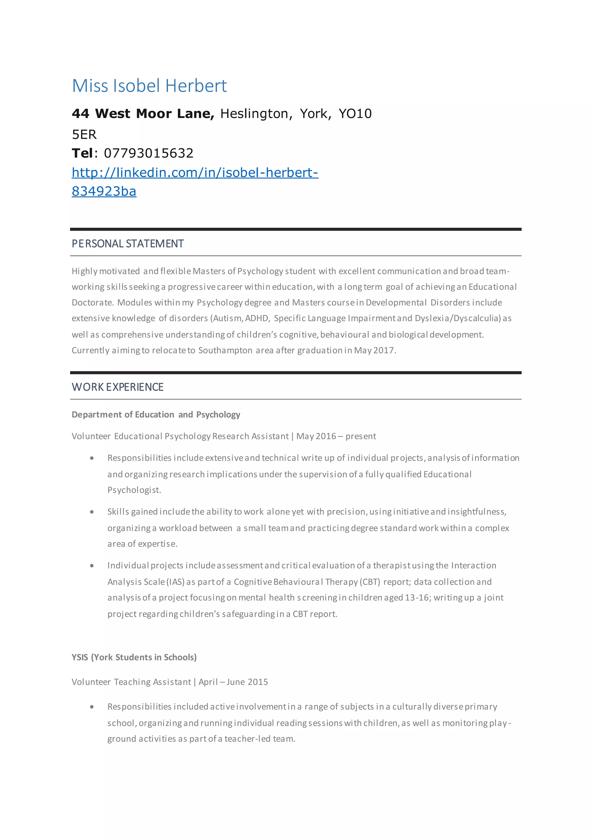 Miss Isobel Herbert.CV copy | DOCX
